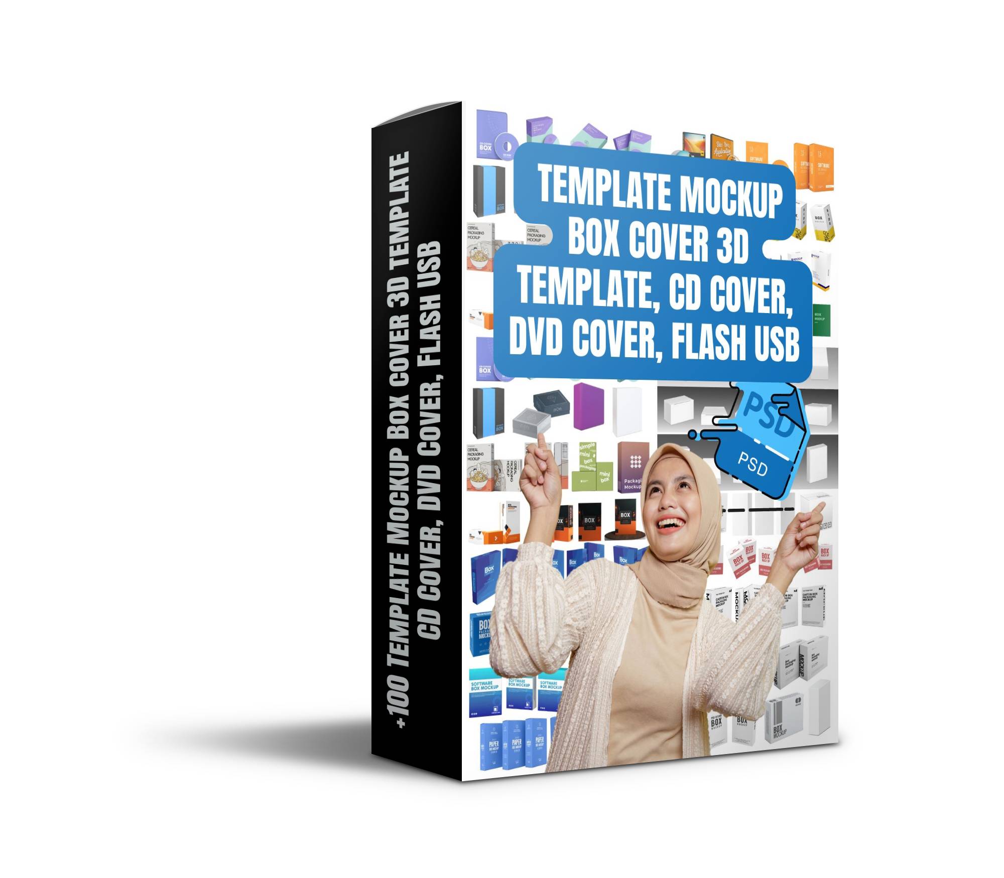 +100 Template Mockup Box cover 3D template, CD Cover, DVD Cover, Flash ...